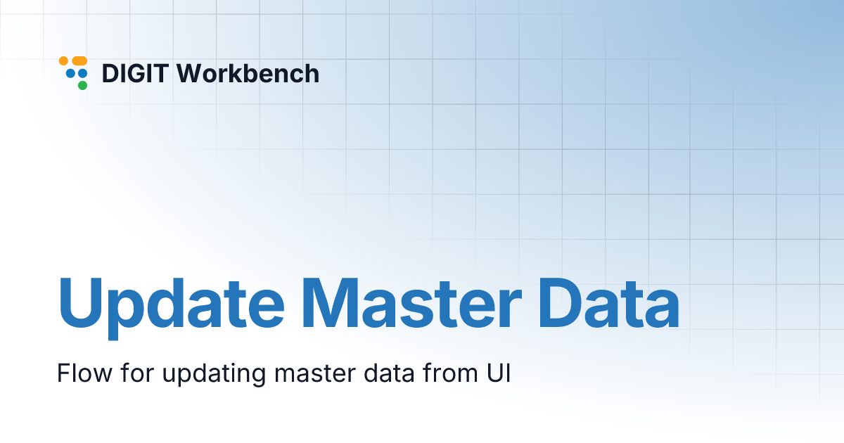 Update Master Data | DIGIT Workbench
